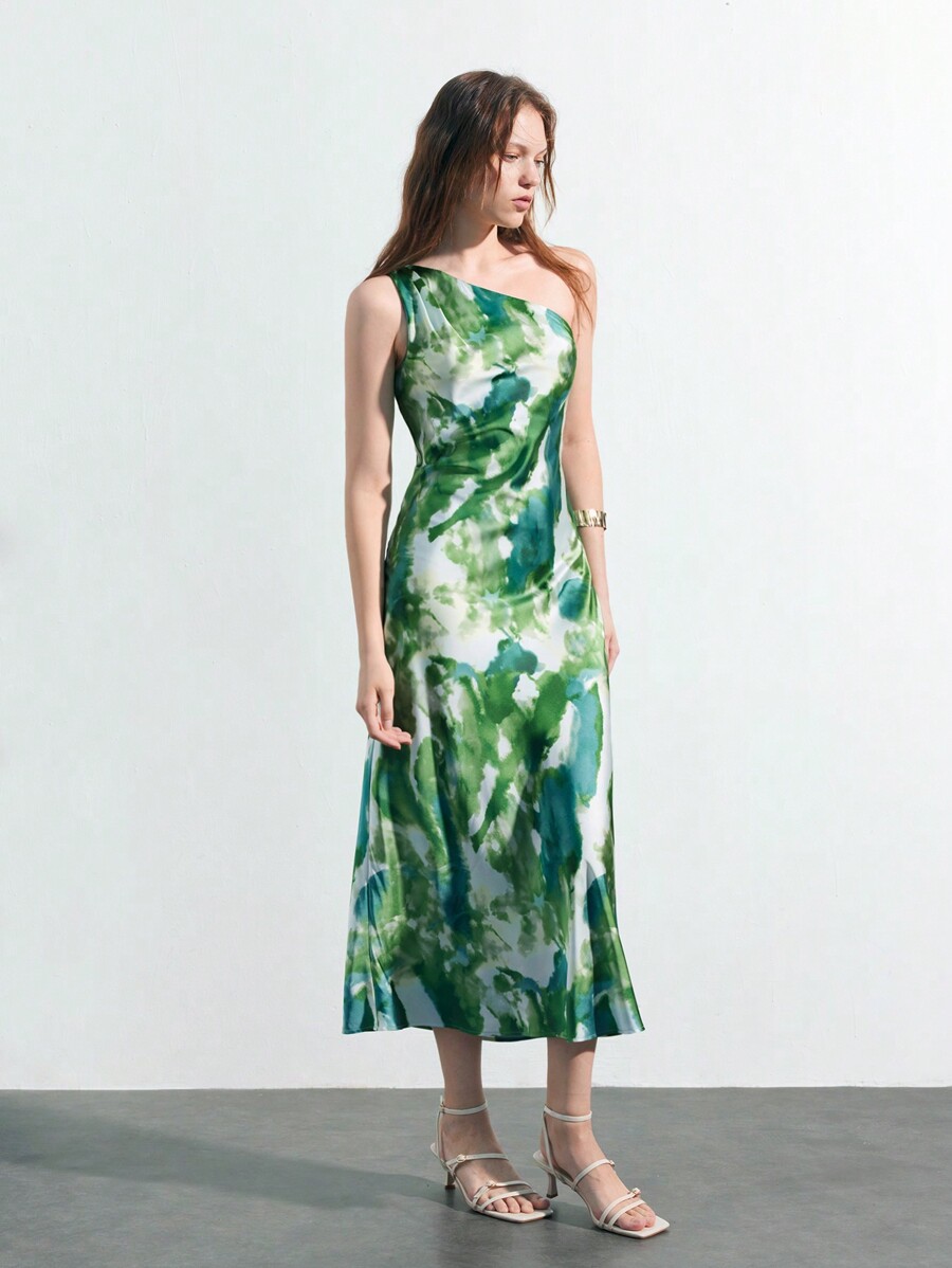 SHEIN Maija Summer Graduation Dress Women Fashionable Oblique Shoulder ...