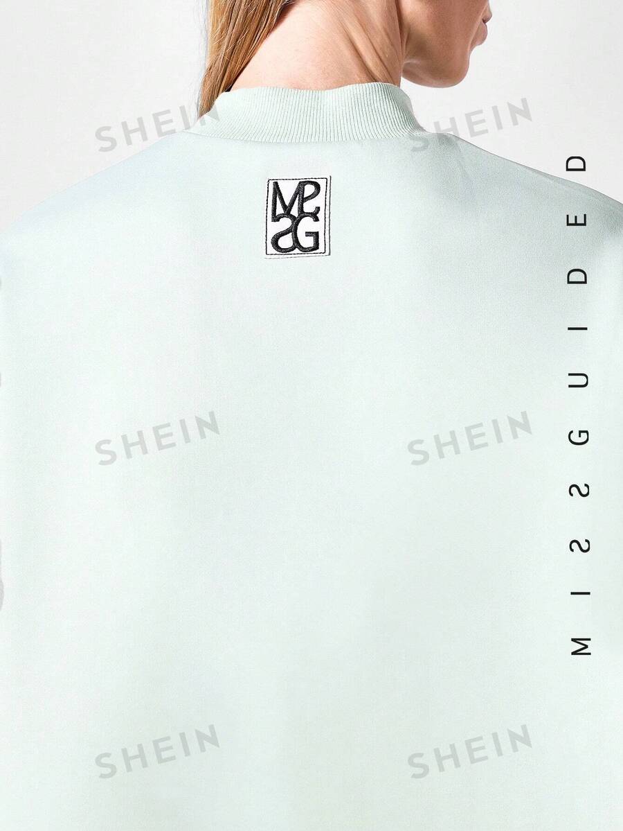 MISSGUIDED Women Plain Color Logo Oversized T-Shirt. For Summer | SHEIN