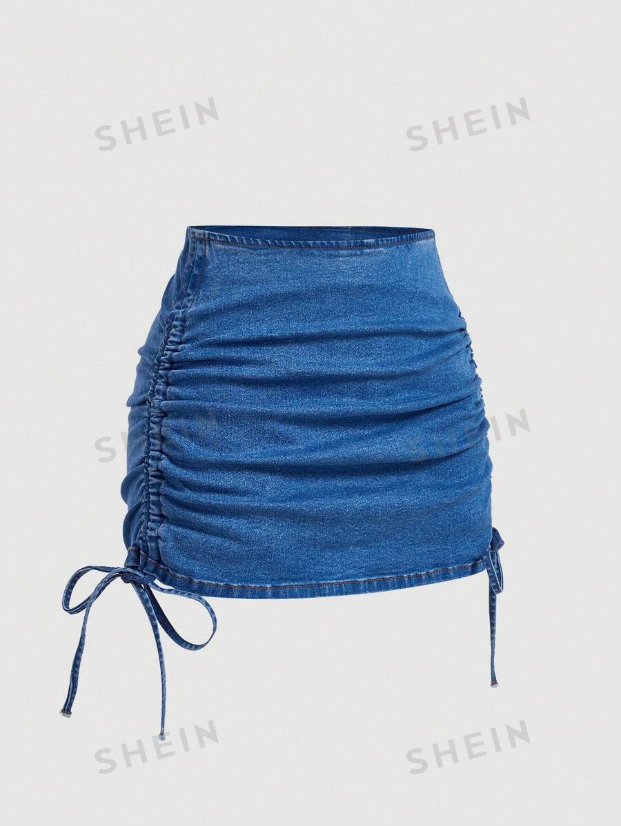SHEIN MOD Falda short vaquera casual de verano para damas con ajuste de ...