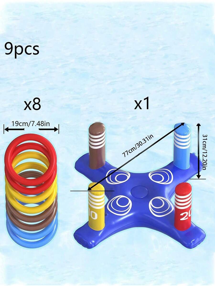 9pcs-The Max Fun Swimming Pool Floating Toy Game Set, Floating ...