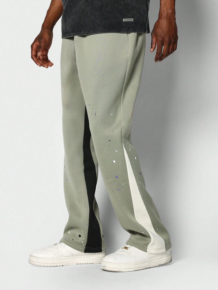 SUMWON Paint Splatter Jogger Sweatpants With Side Panel Athletic ...