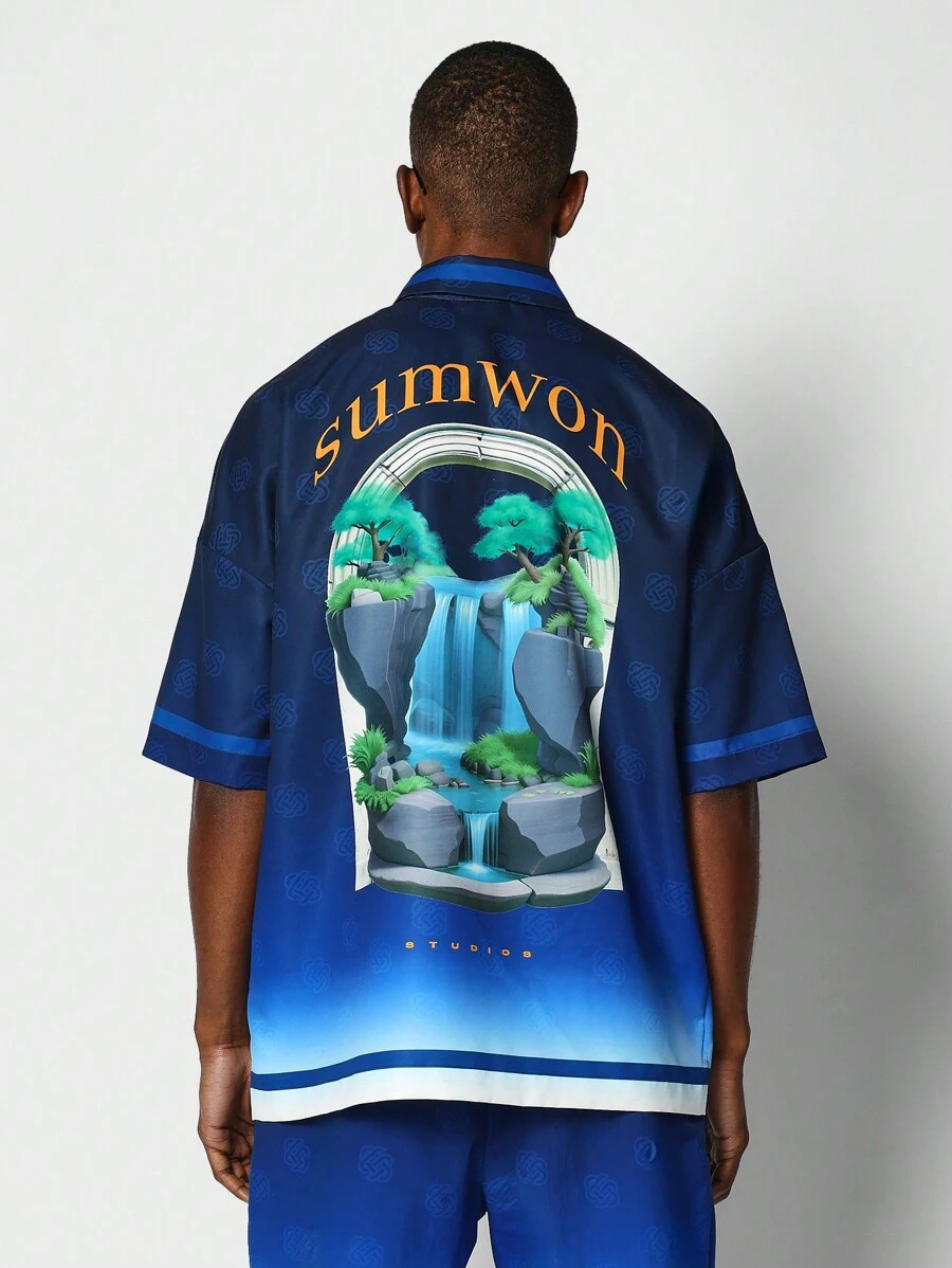 SUMWON Relaxed Fit Shirt With All Over Print | SHEIN USA