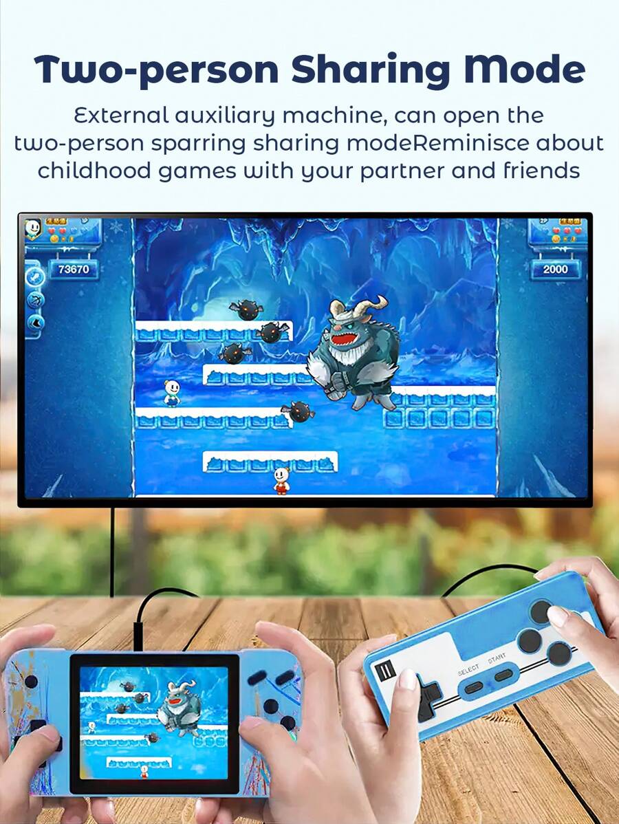 Teckwe คอนโซลเกม 800 เกมสำหรับเด็กพร้อมหน้าจอขนาดใหญ่ คอนโซลเกมมือถือพร ...