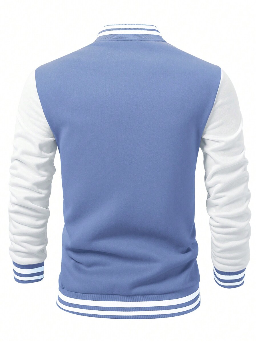 Manfinity Sporsity Men Letter Flocking Striped Trim Drop Shoulder ...