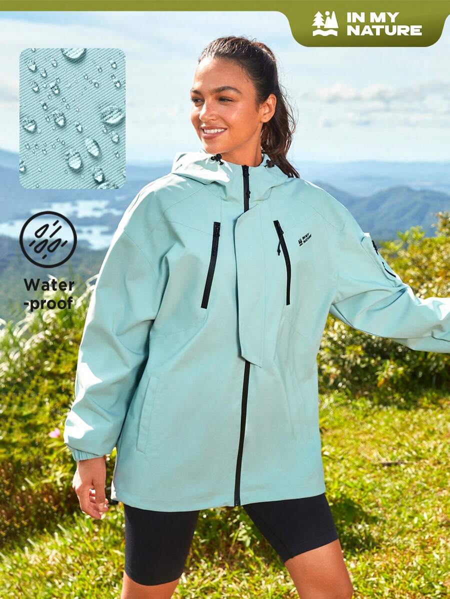 In My Nature City Outdoor Waterproof Hooded Multi-pocket Functional Jacket | SHEIN USA
