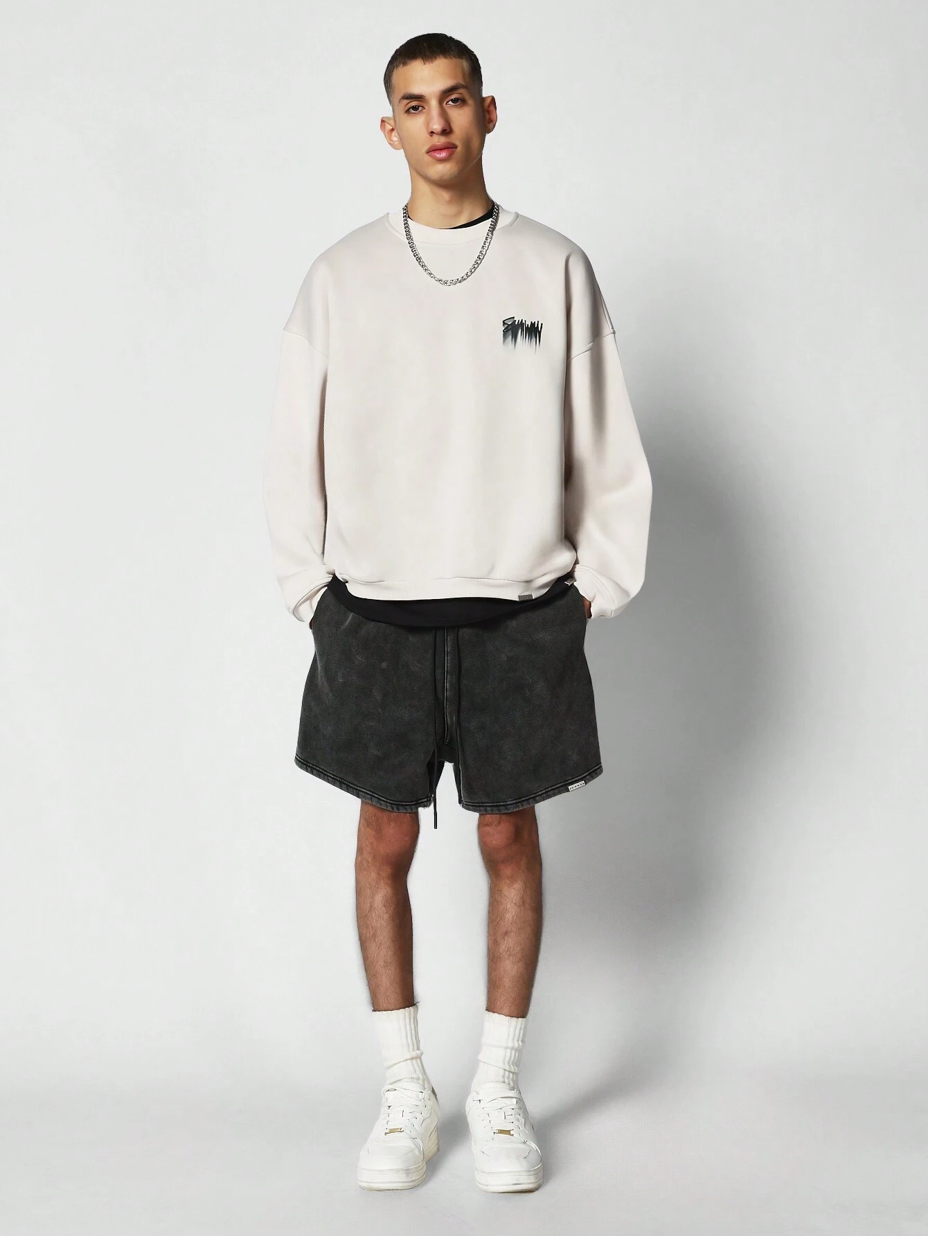 SUMWON Oversized Fit Sweatshirt With Front And Back Print | SHEIN USA