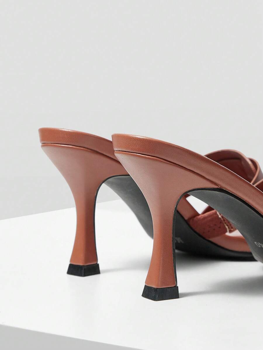 MOTF PREMIUM MINIMALIST SQUARE TOE HEELED SANDALS, GRADUATION HEEL ...