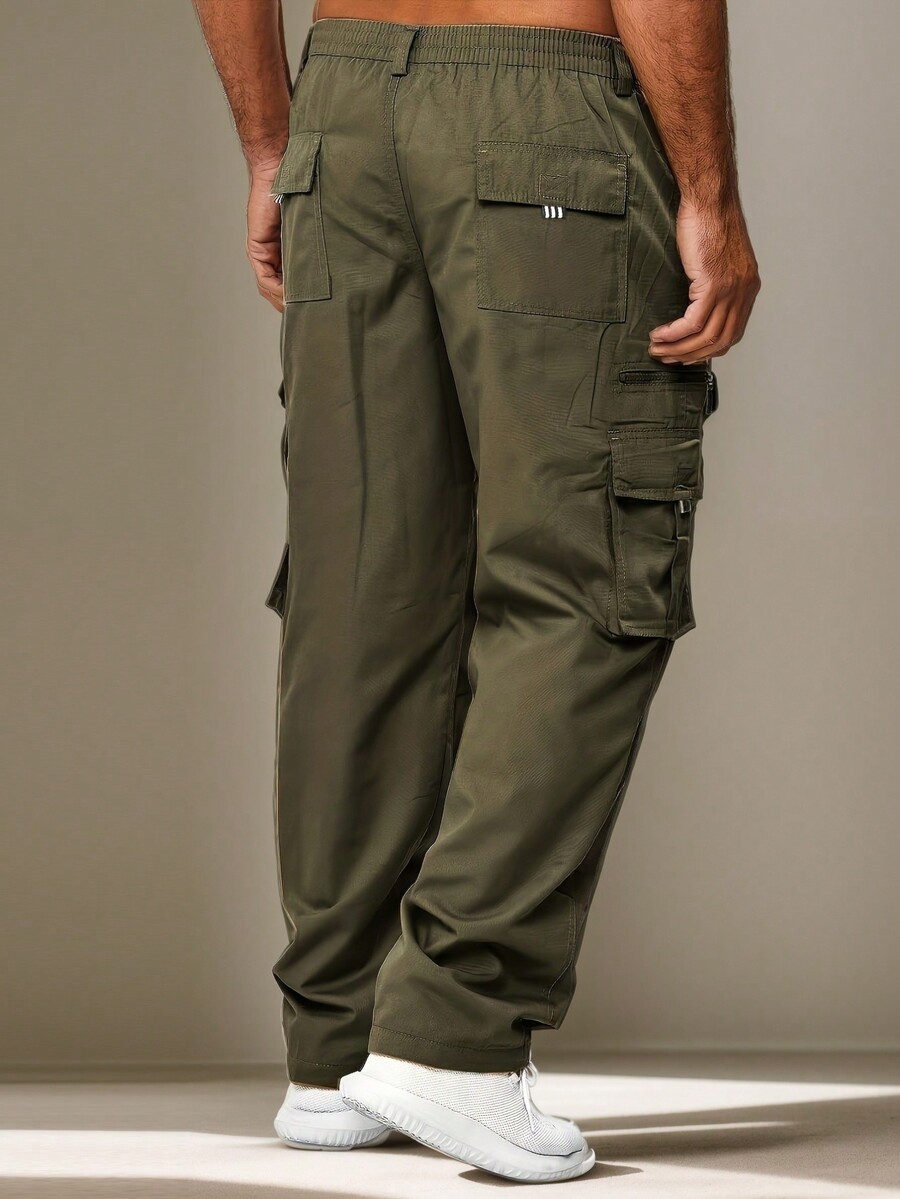 Men Solid flap Pocket Side Cargo Pants | SHEIN USA
