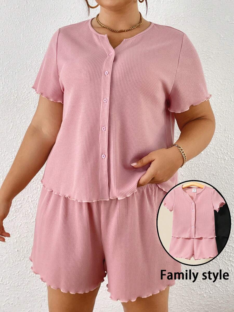 SHEIN Essnce Plus-Size Summer Shorts Set Two Pieces Outfits Tracksuit ...
