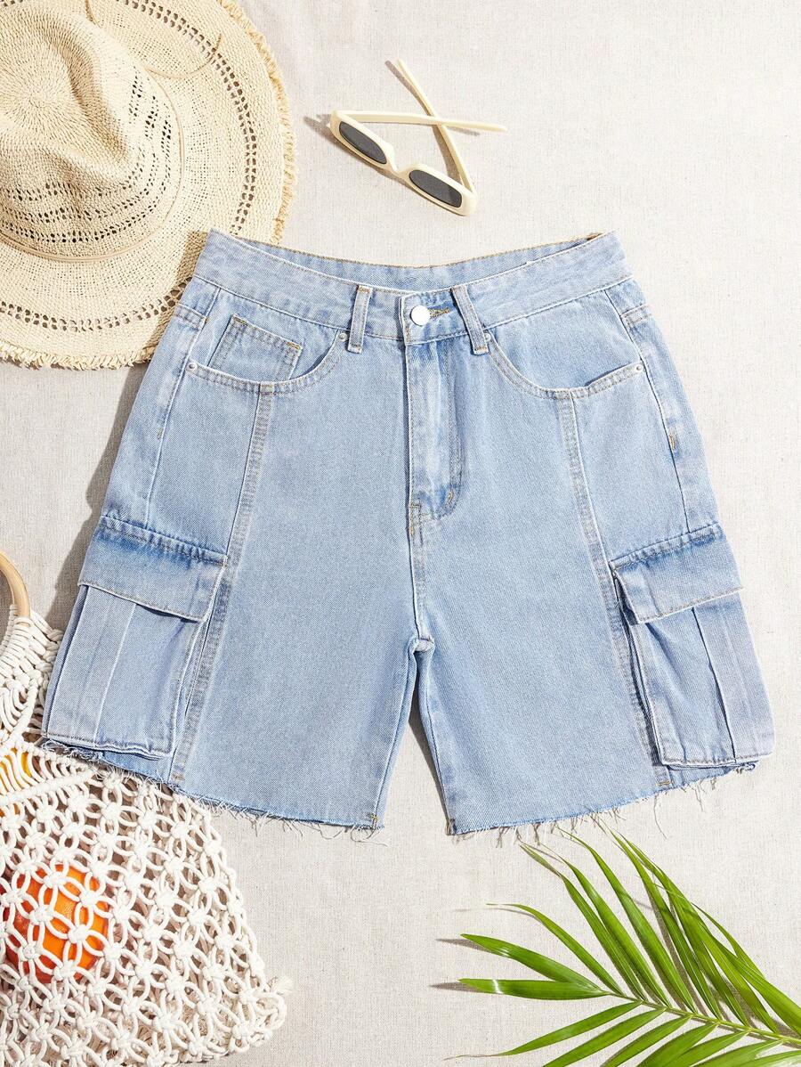 Breezaya Ladies Stylish Denim Shorts With Pocket Design | SHEIN USA