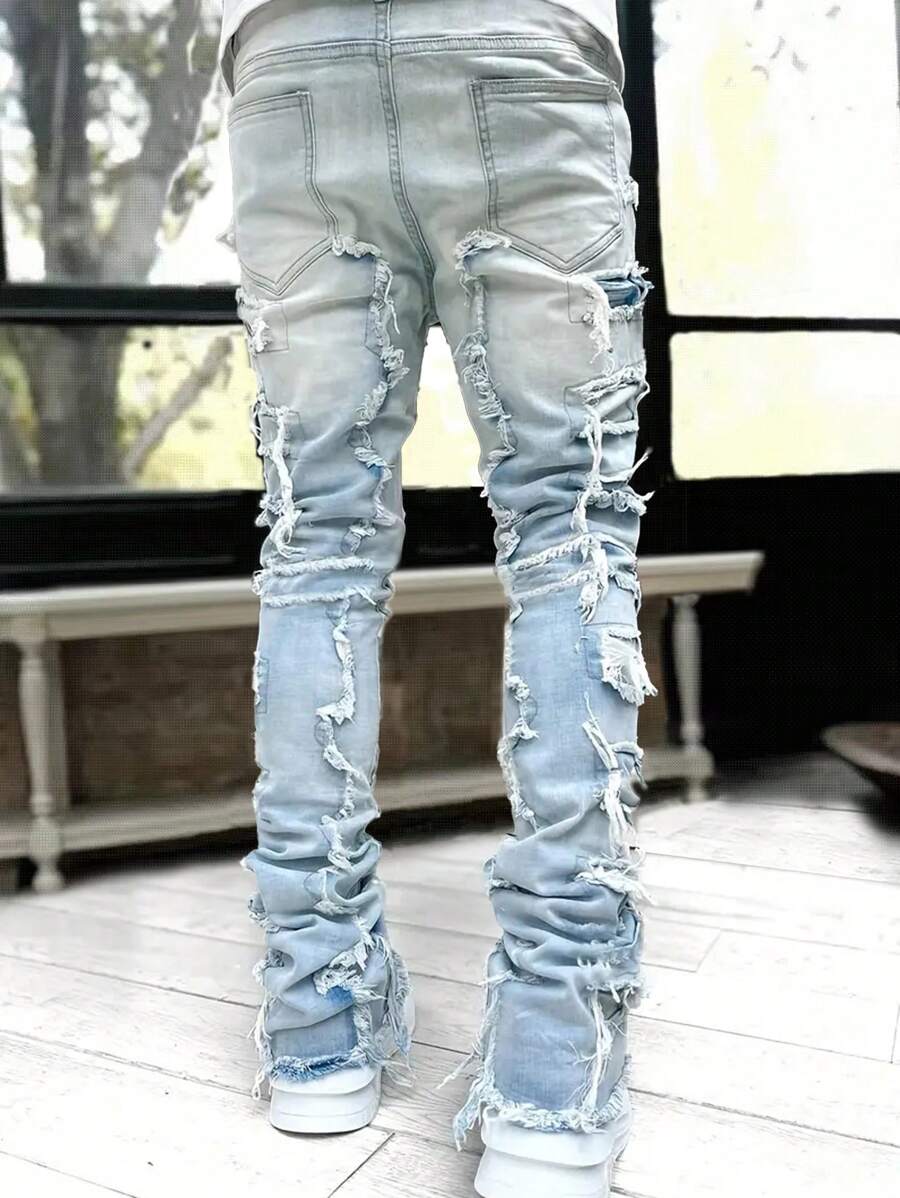 Men Ripped Frayed Skinny Jeans | SHEIN USA