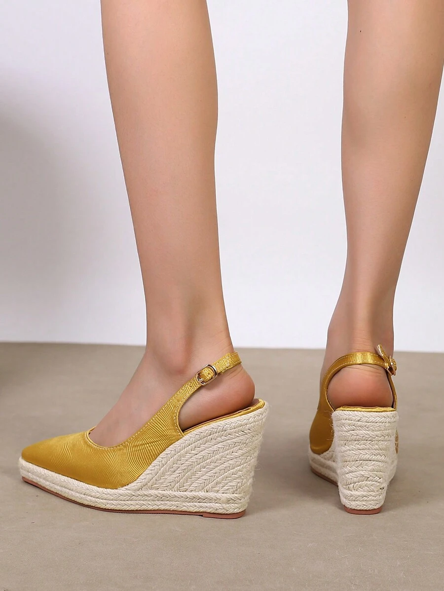 Women Minimalist Wedge Sole Shoes, Court Wedge Heel Espadrilles With ...