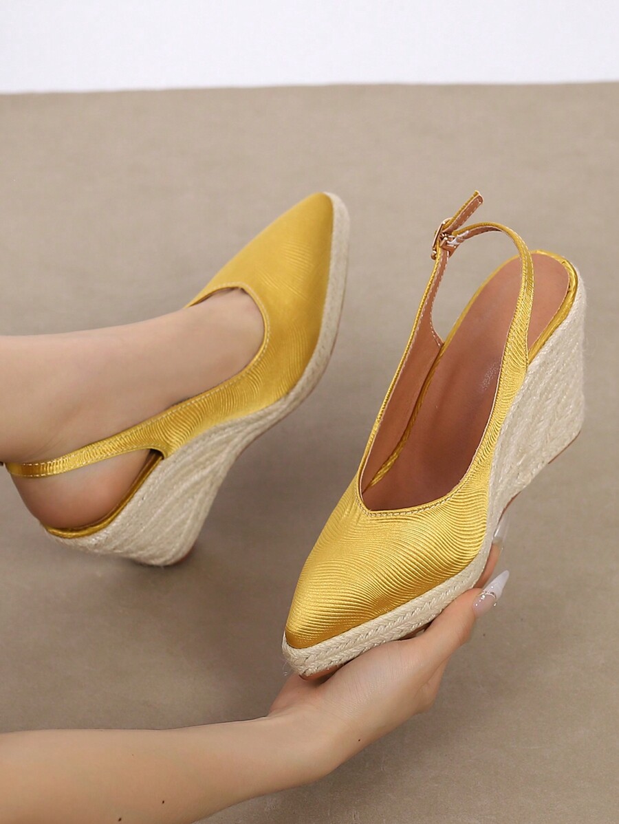 Women Minimalist Wedge Sole Shoes, Peep Toe Court Wedge Heel ...