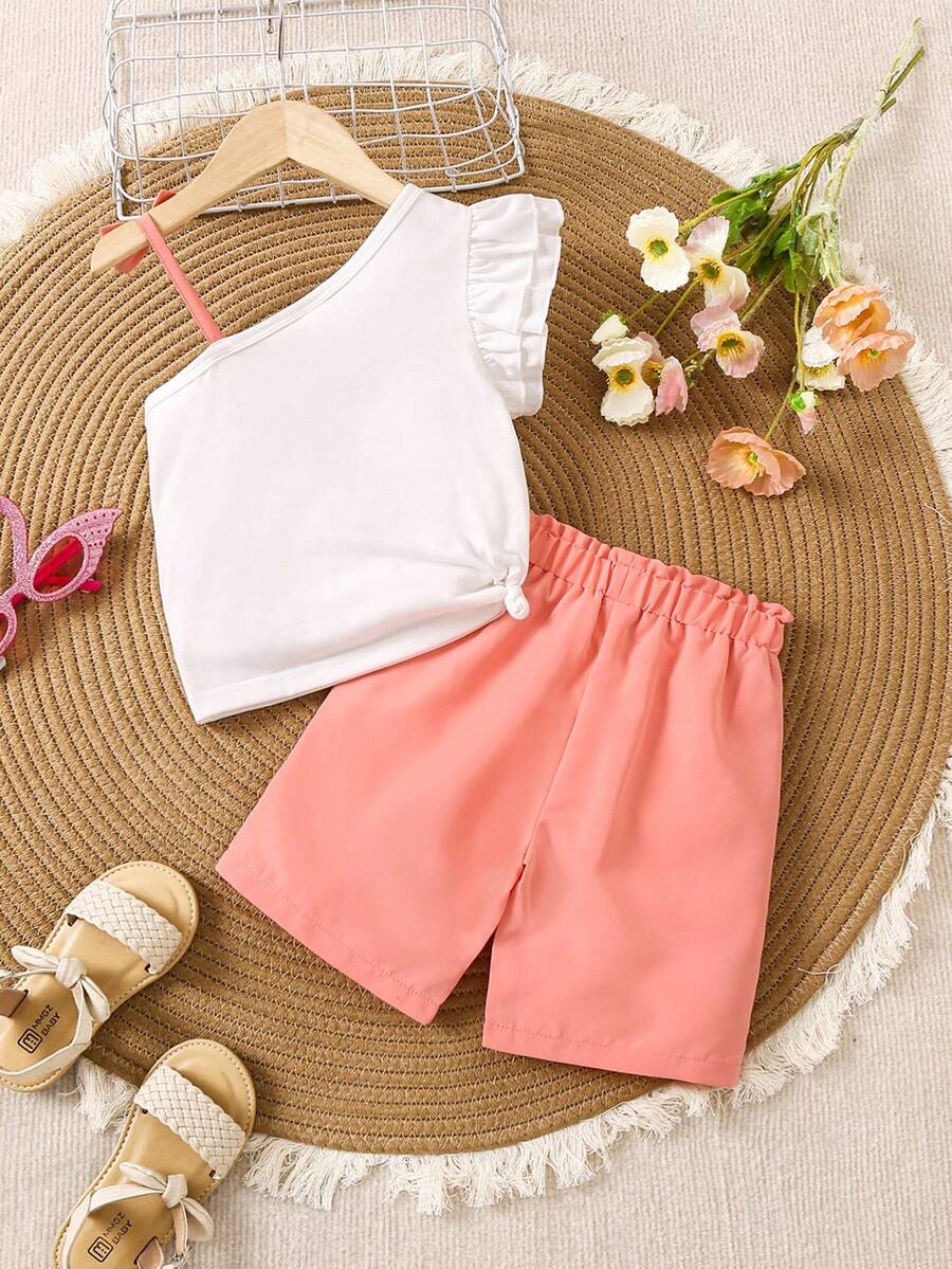 SHEIN 2pcs/Set Young Girl Fashionable Flamingo 3d Flower Asymmetrical ...