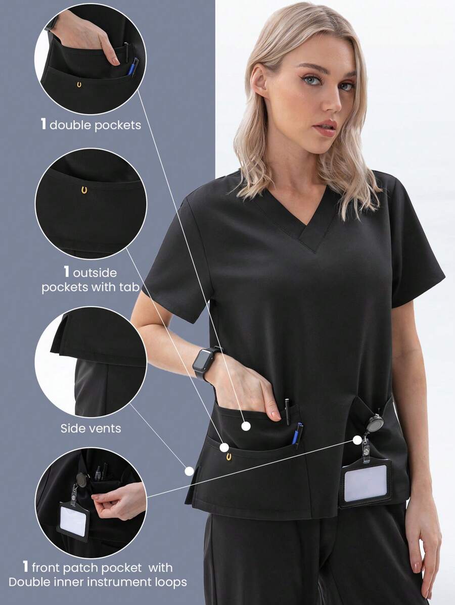 SHEIN TaskFit SHEIN Essnce Women's Summer Nurse Uniform Jogging Wear ...