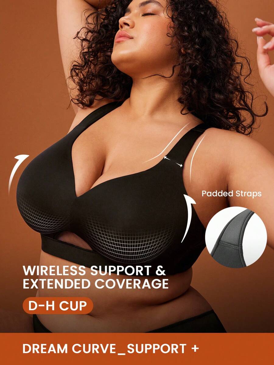 LUVLETTE Plus Dream Curve Support + Full Coverage Wireless Seamless Bra | SHEIN USA