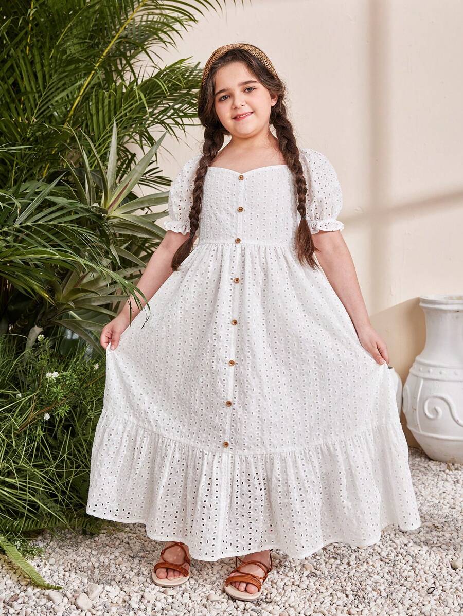 SHEIN Robe en tissu doux pour les vacances décontractées pour filles ...