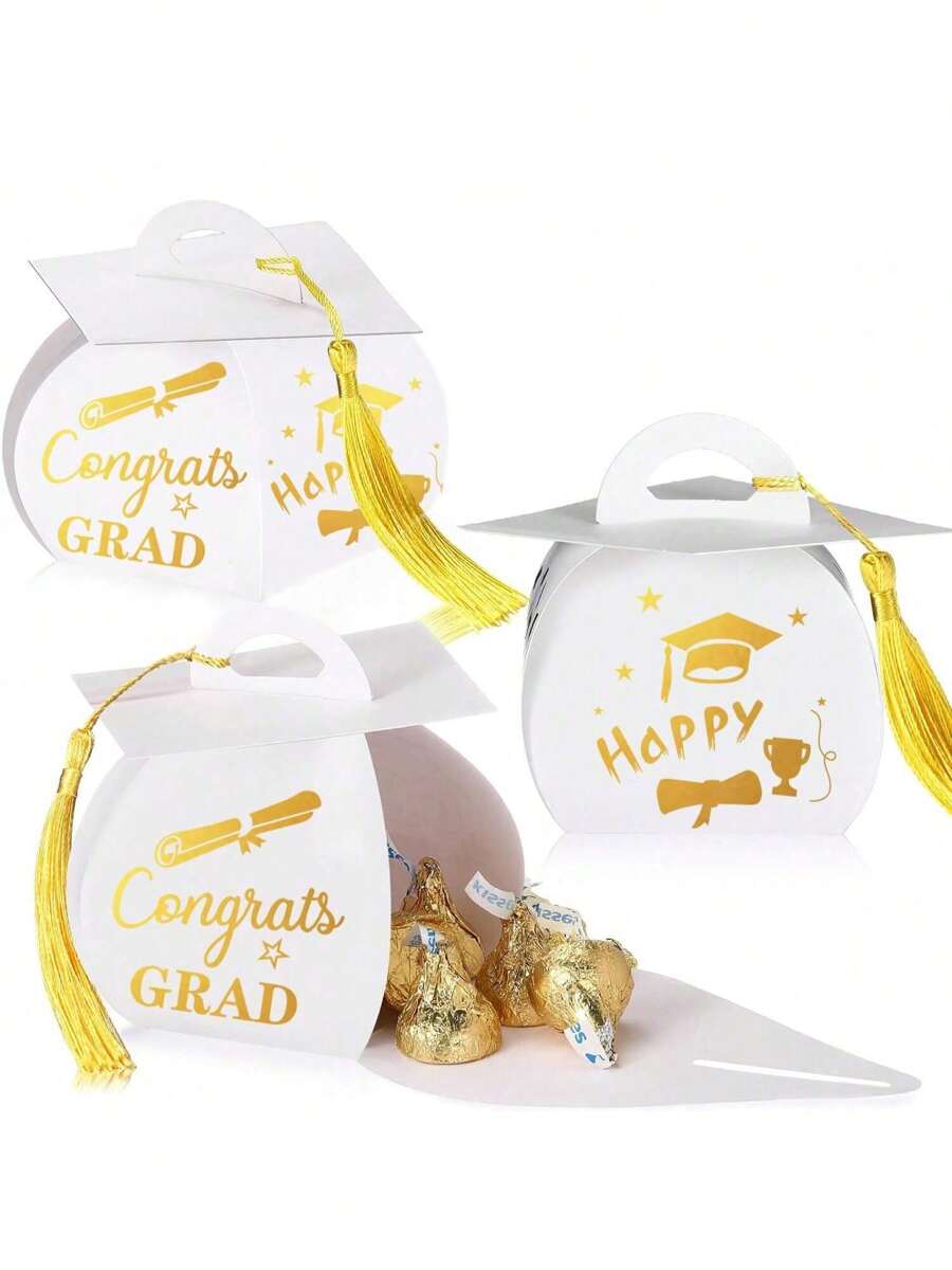 6 Pcs Graduation Cap Gift Box Graduation Party Favors Graduation Candy ...