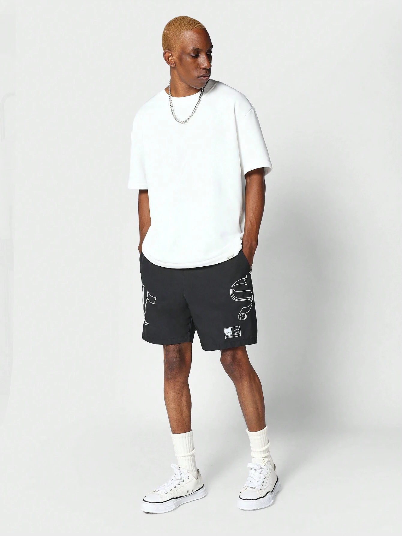 SUMWON Nylon Short With Back Print | SHEIN USA