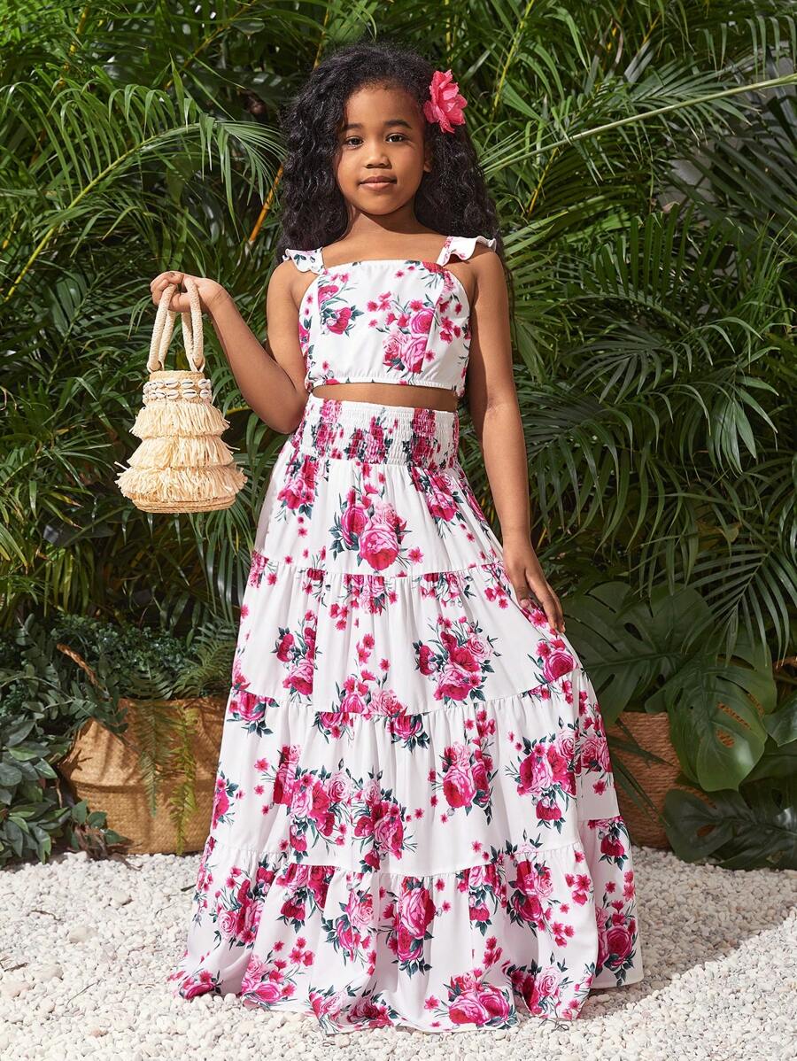 Tween Girl Gorgeous Cute Spring/Summer Woven Floral Print Cami Top With ...