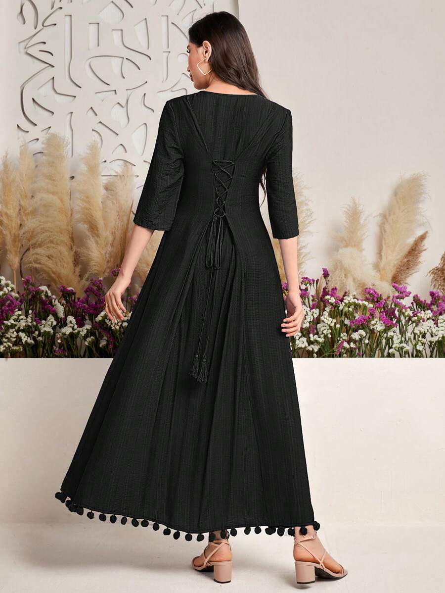 SHEIN Mulvari Women Simple And Elegant Modest Dress With Waist ...
