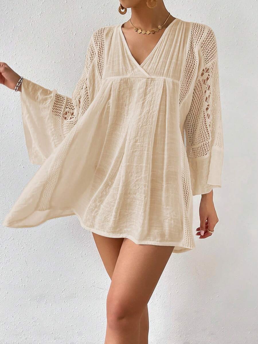 SHEIN Swim Summer Beach Women Cover-Up Vacation Swimsuit Bamboo ...