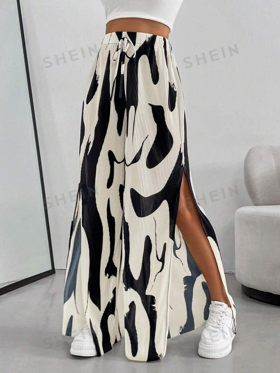 SHEIN Essnce Women Summer Boho Street Fashion Side High Slit Color ...