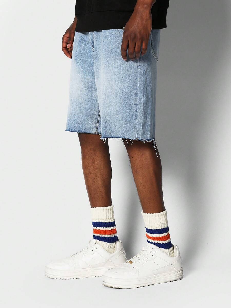 SUMWON Slim Fit Denim Shorts Jorts | SHEIN USA