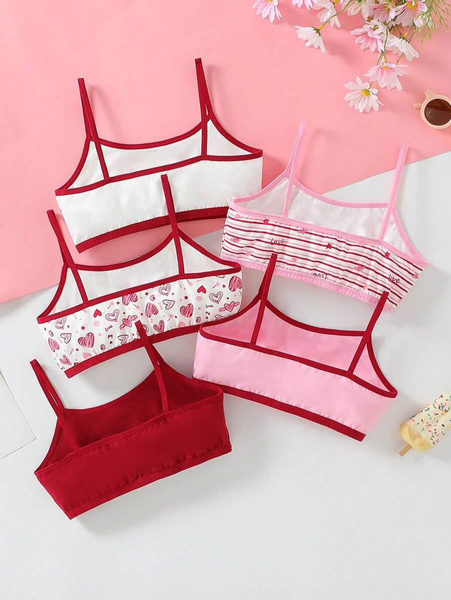 Ropa interior de camisola con corazones y rayas impresas para niñas ...