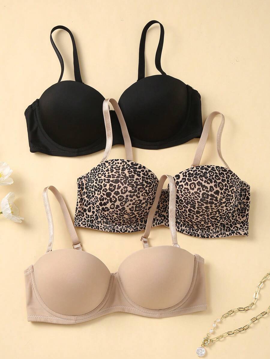 3pc Women Simple Daily Bra Underwear 3 Pcs | SHEIN USA