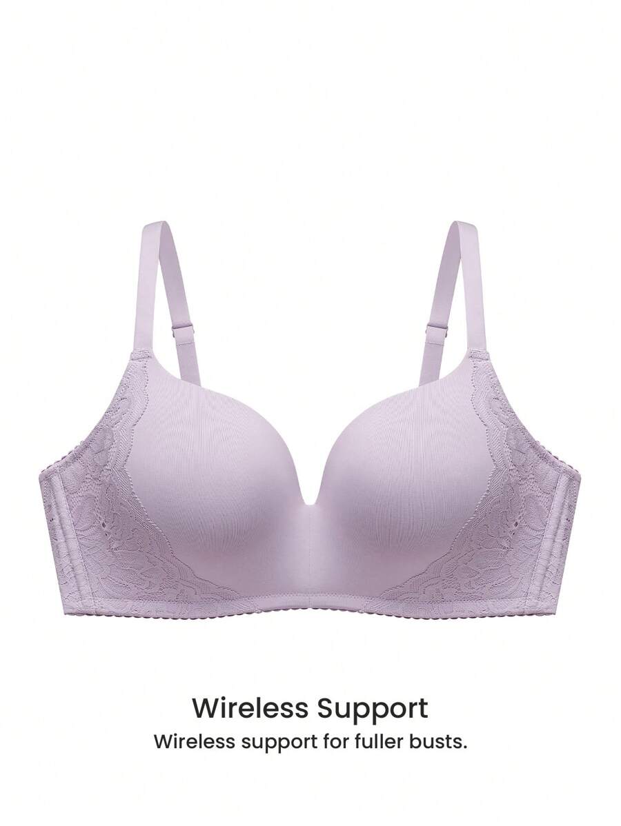 LUVLETTE Plus Dream Curve Support + Wireless Side Support Plunge Lace ...