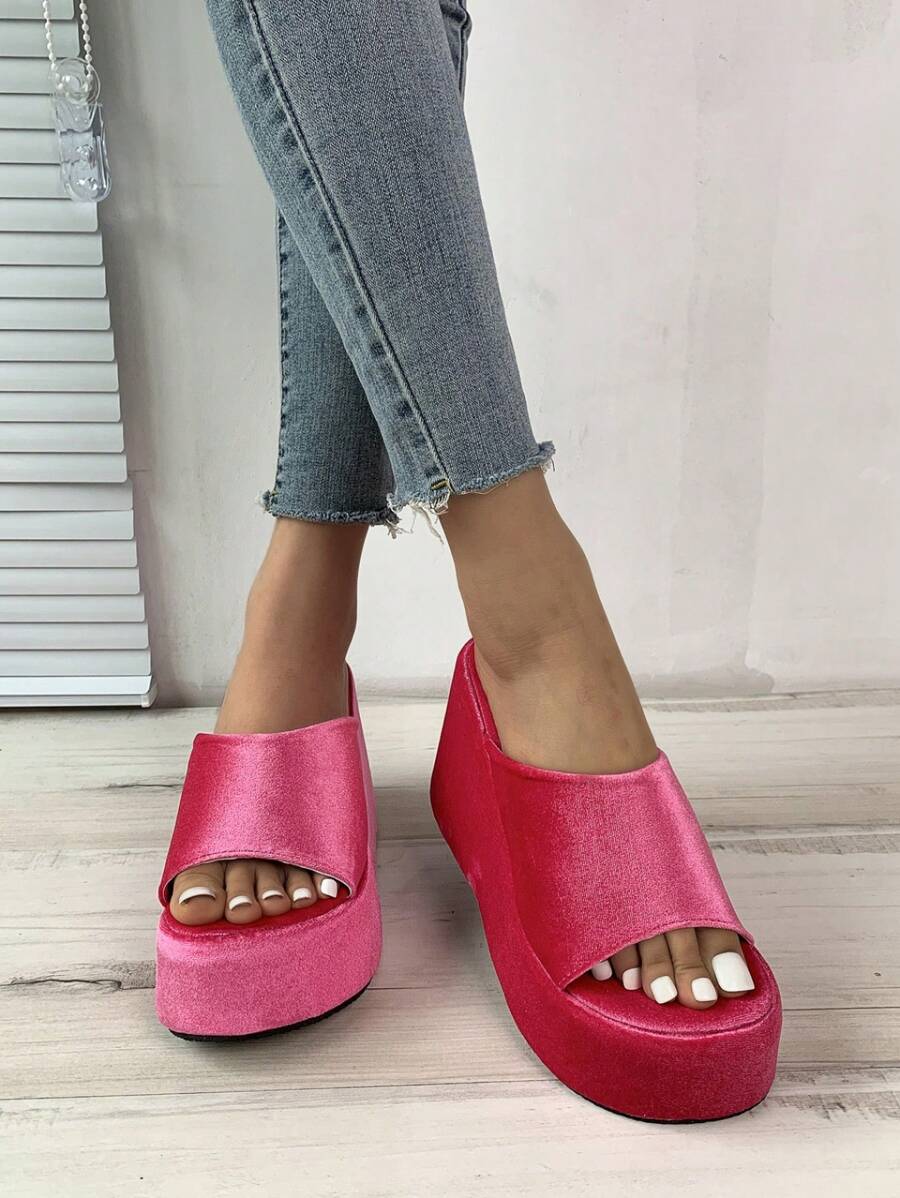 ROMWE J-Fashion Women's Platform Hot Pink Sandals With Open Toe And ...