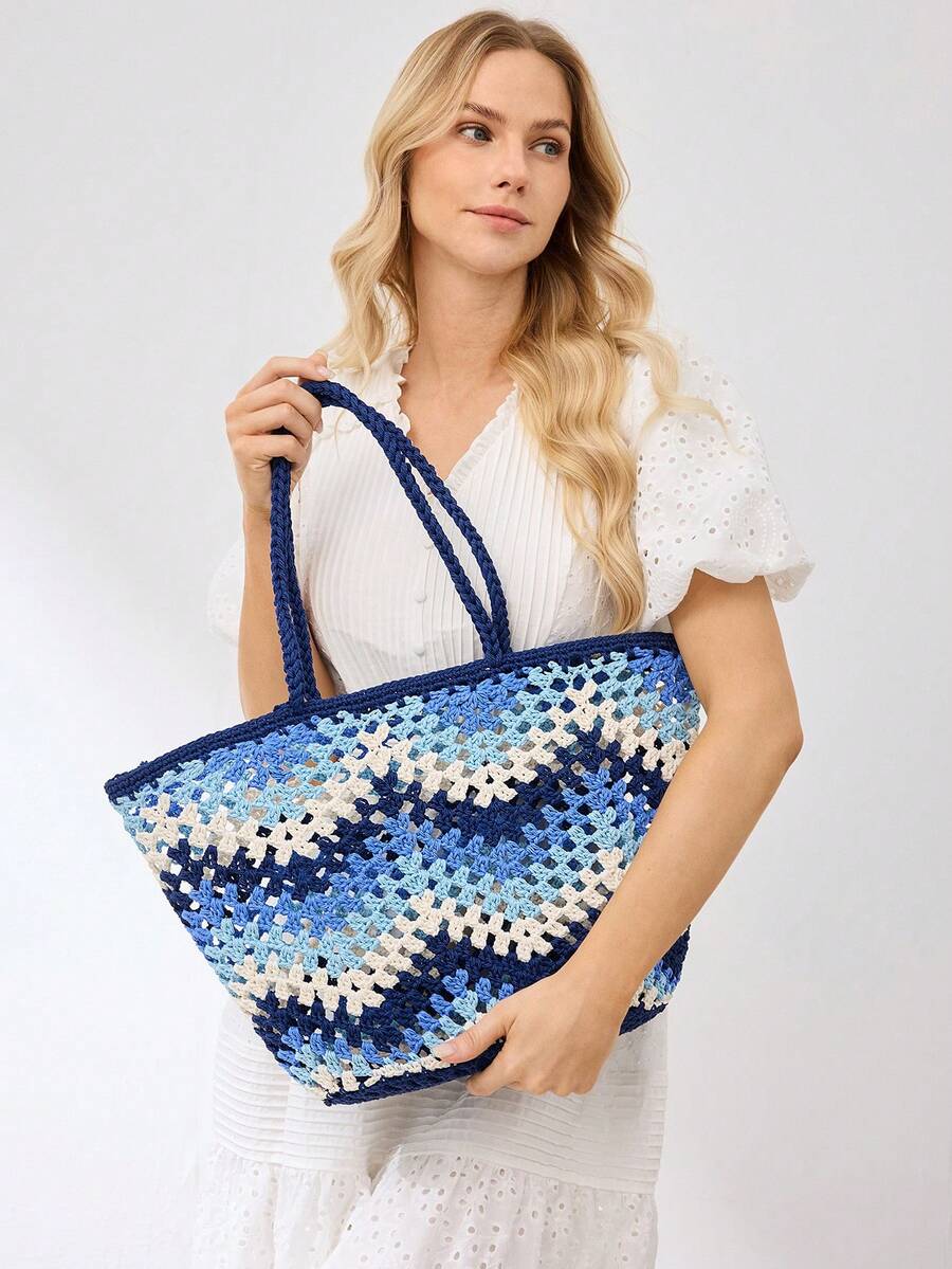 MOTF PREMIUM CROCHET BAG WITH SAWTOOTH PATTERN AND HOLLOW OUT DESIGN ...