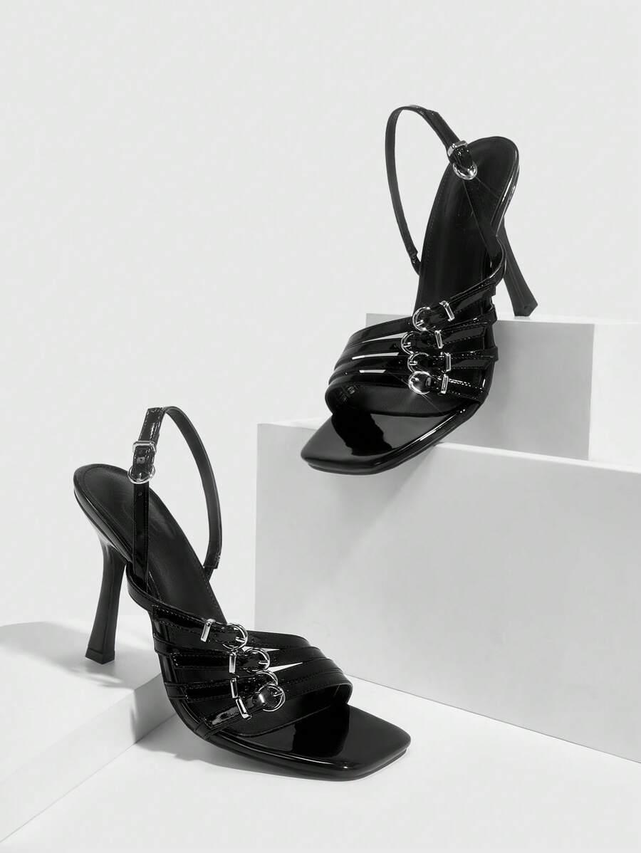 CUCCOO SZL Women's Fashionable High-Heeled Square Toe Sandals ...