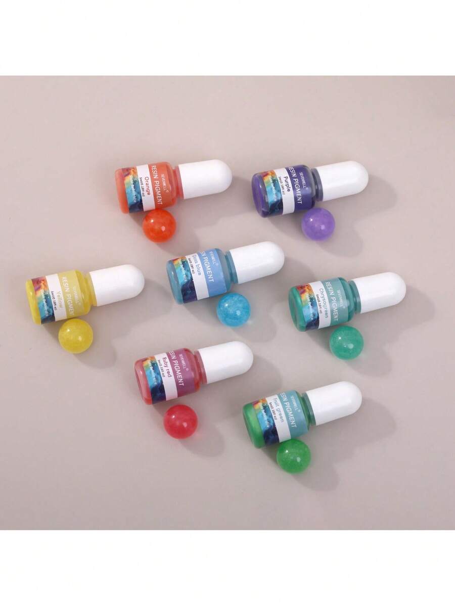 24 Colors DIY Resin Drop Glue With Sparkling Mica Flake Pigments 5ml ...