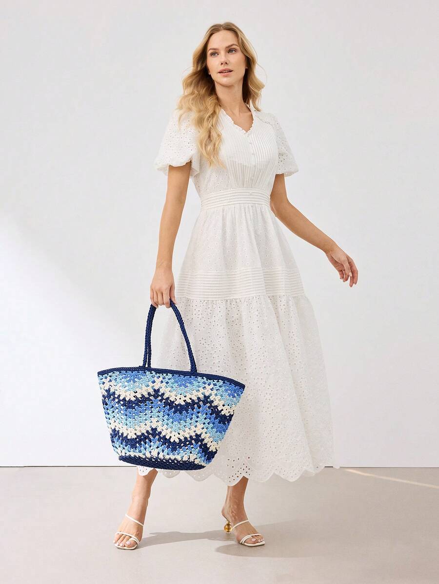 MOTF PREMIUM CROCHET BAG WITH SAWTOOTH PATTERN AND HOLLOW OUT DESIGN ...