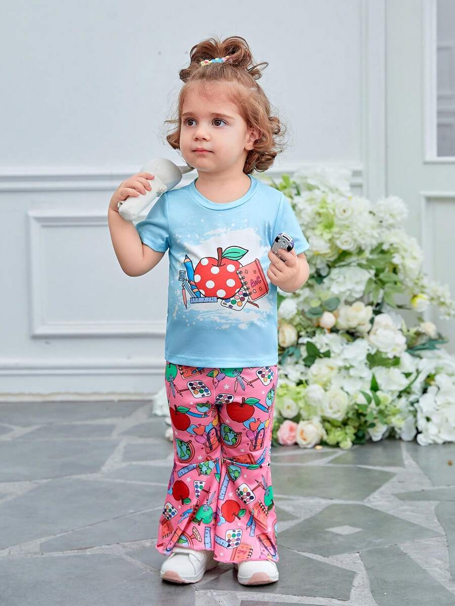 SHEIN Conjunto de 2 piezas para niña, casual y básico. Camiseta ...