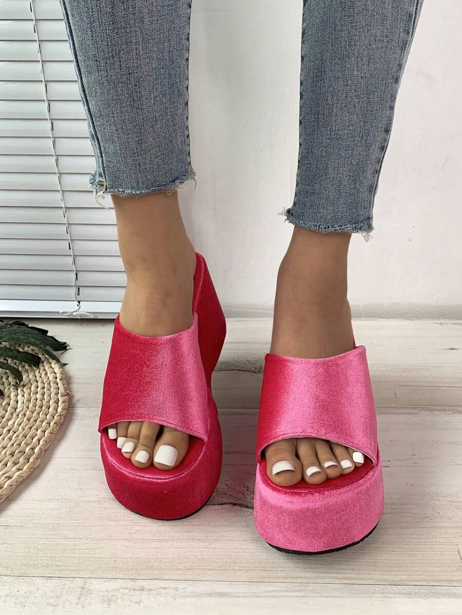 ROMWE J-Fashion Women's Platform Hot Pink Sandals With Open Toe And ...
