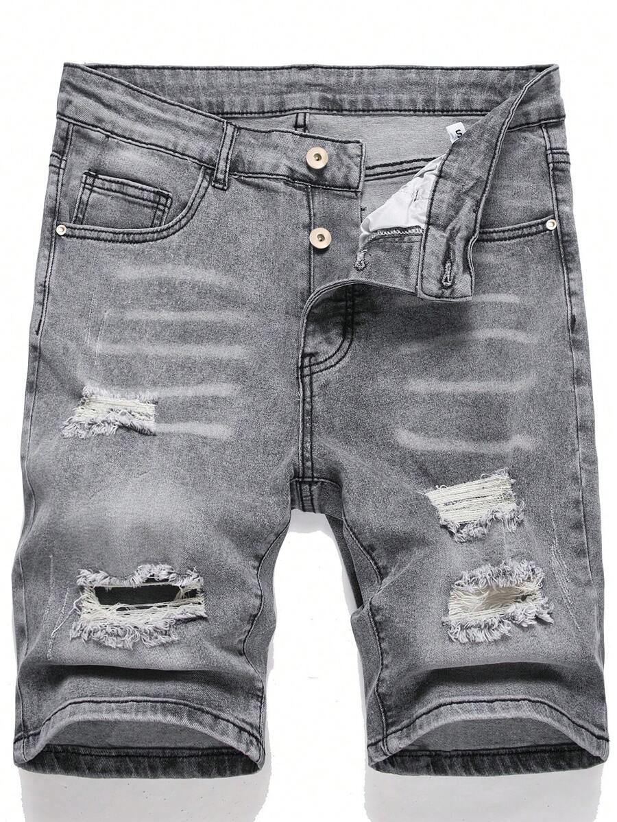 Manfinity LEGND Plus Size Fashionable And Casual Loose Fit Denim Shorts ...