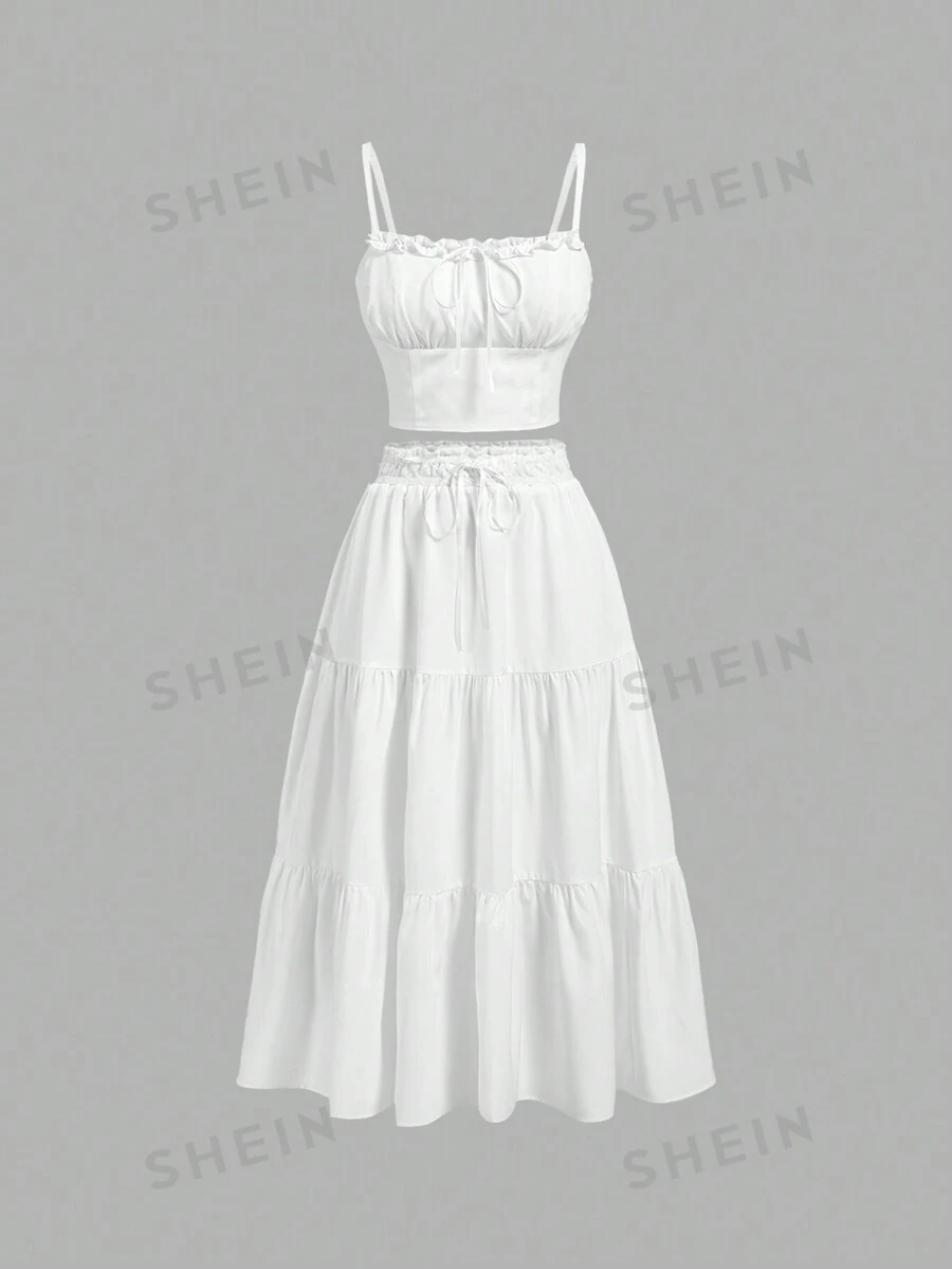 SHEIN MOD Ladies' Vintage Bohemian Long Skirt And Romantic Beach Skirt ...