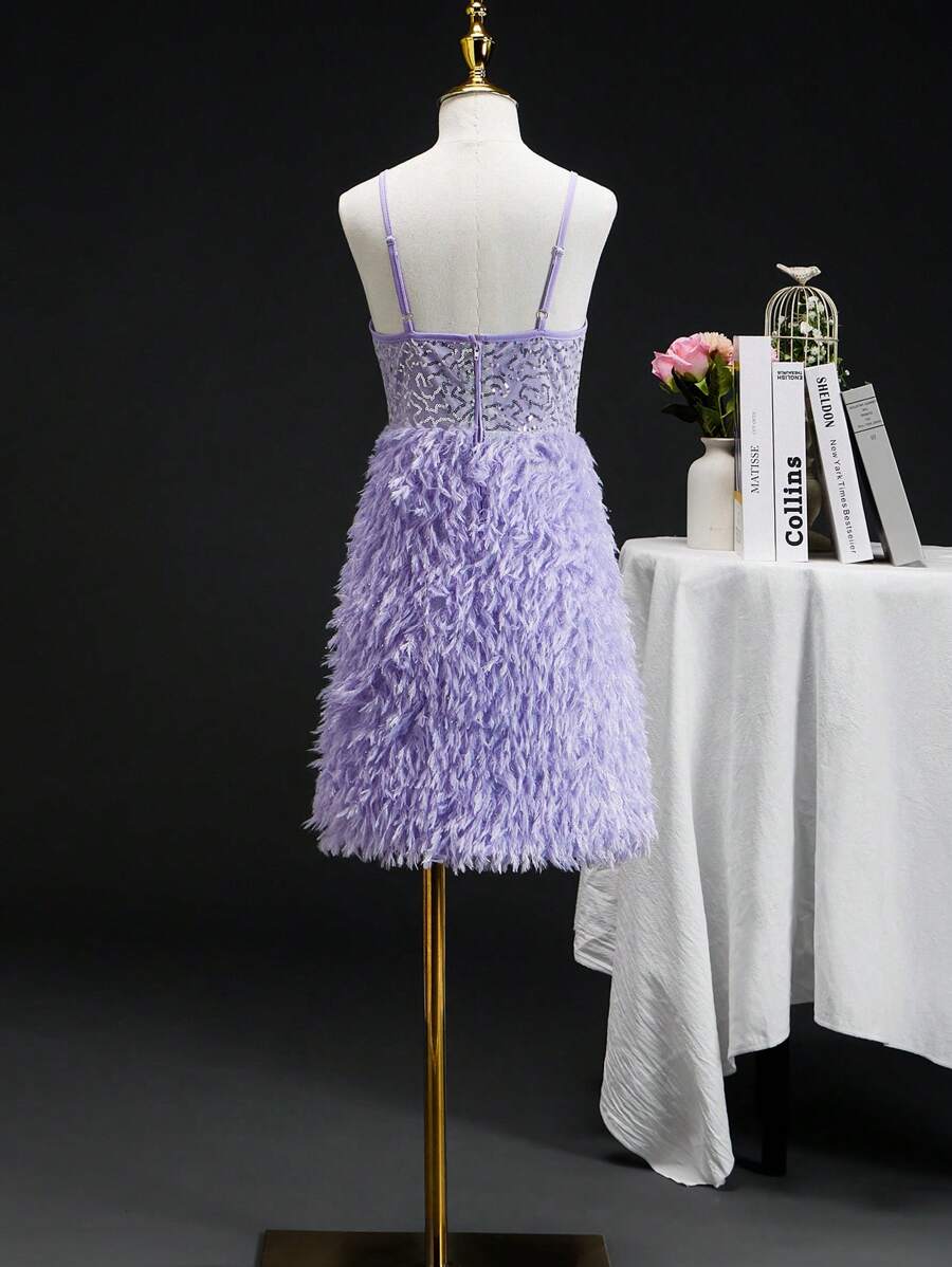 Tween Girl Spaghetti Strap Tulle Dress With Beaded Appliques And ...