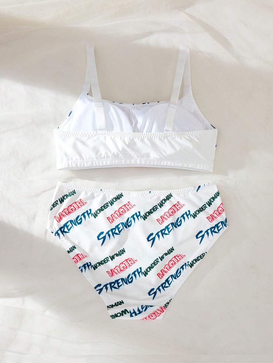 DC Women Core X SHEIN Plus Size Cartoon Figure Printed Wireless Bra And ...