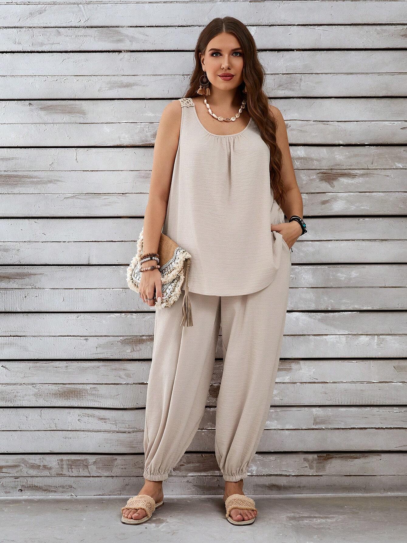 EMERY ROSE Ensemble grande taille pour femmes, débardeur décontracté ...