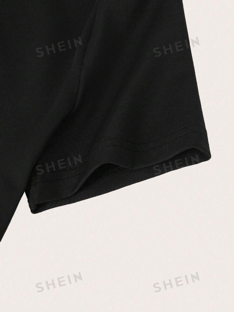 SHEIN EZwear T-shirt court rose à slogan dans le style Y2K avec un ...