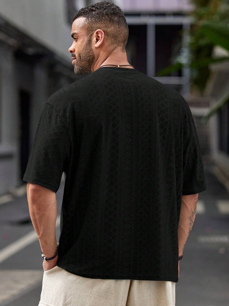 Manfinity CozeMod Plus Size Men Loose-Fit Casual Round Neck Short ...