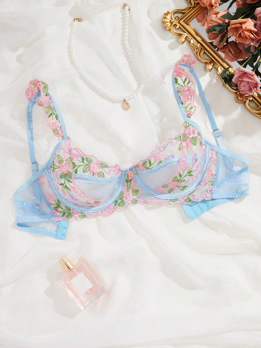 Women's Sexy Flower Embroidery Lace Bra | SHEIN USA