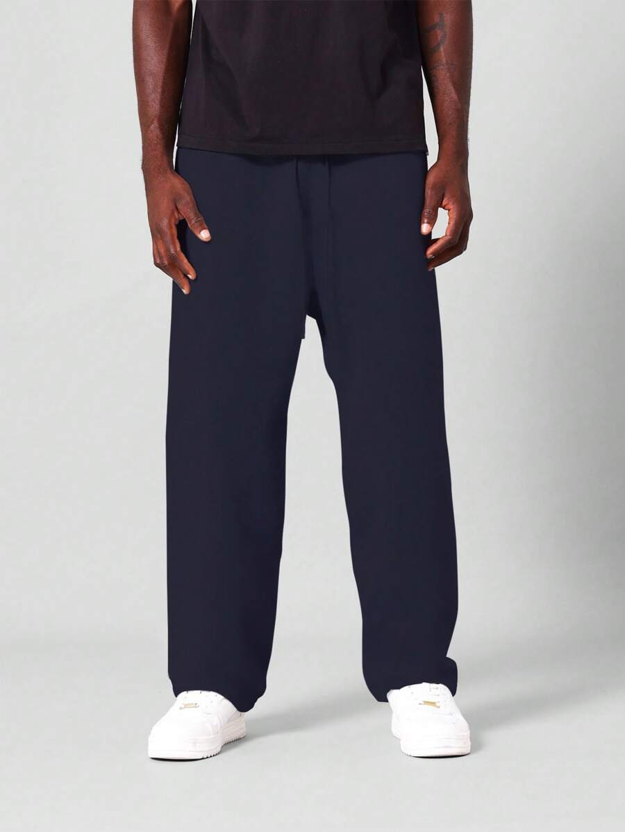 SUMWON Joggers de ajuste recto, esenciales, con caída de entrepierna ...