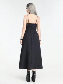 ROMWE Goth Dark Vintage Gothic Star & Moon Embroidered Women Cami A ...