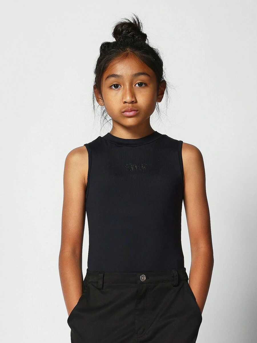 SUMWON ชุดบอดี้สูทเด็กไม่มีแขน พิมพ์ลวดลายด้านหน้า | SHEIN TH