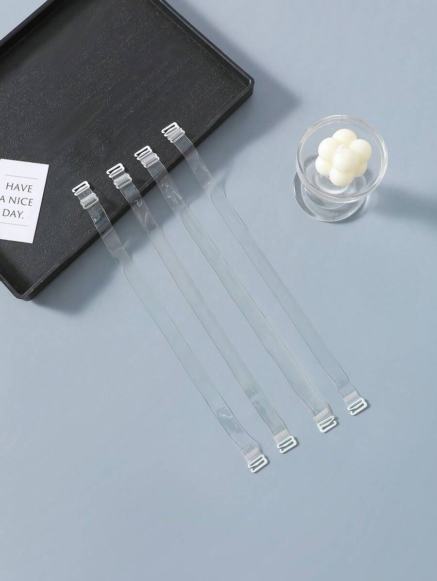 Plus Size Adjustable Invisible Transparent Bra Straps (2 Pairs) | SHEIN